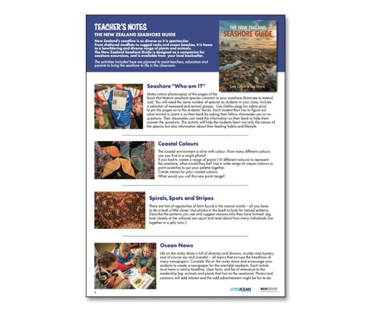 Teacher Guide to Seashore Field Guide Activities - Marine Metre²
